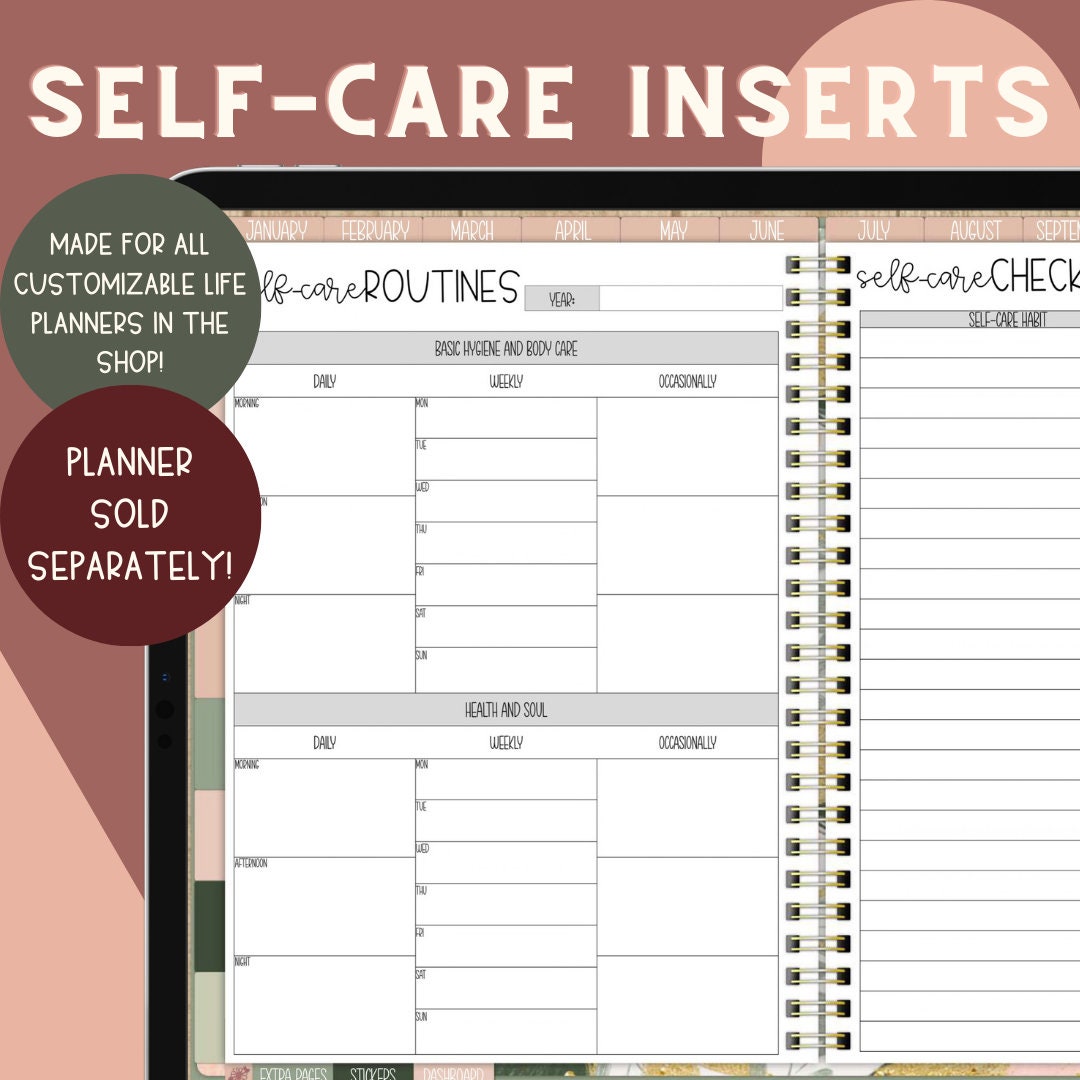 Self Care Planner, Self Care Checklist, Wellness Planner, Wellness ...