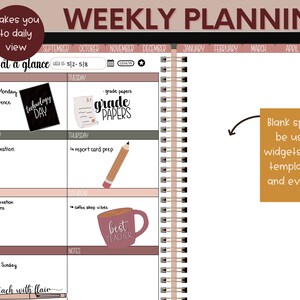 Digital Teacher Planner, Undated Teacher Planner, Lesson Planner, 2025 ...