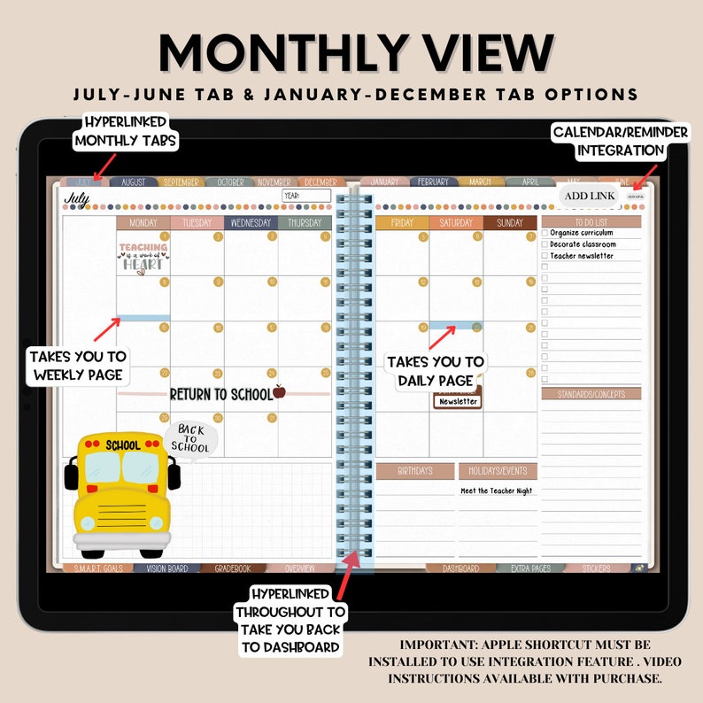 Digital Teacher Planner, Undated Teacher Planner, Digital Planner, 2026 ...