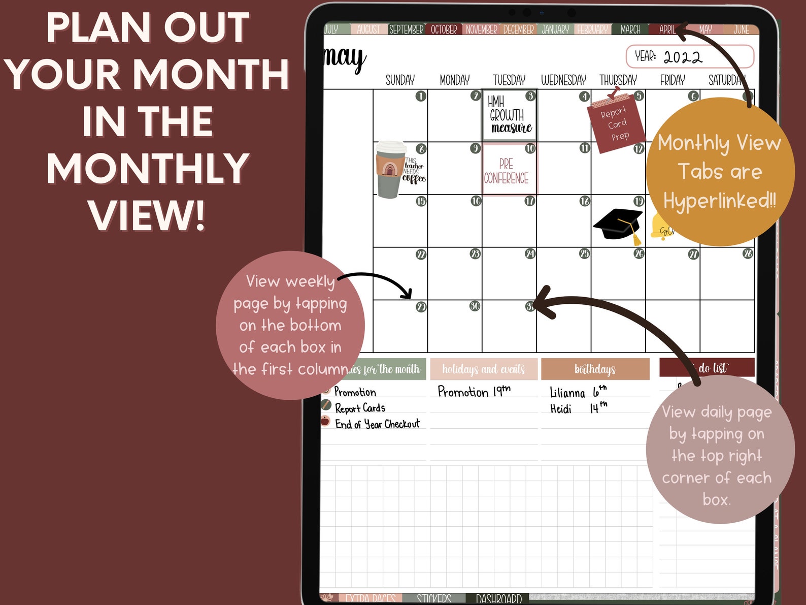 Digital Teacher Planner Undated Teacher Planner Lesson - Etsy