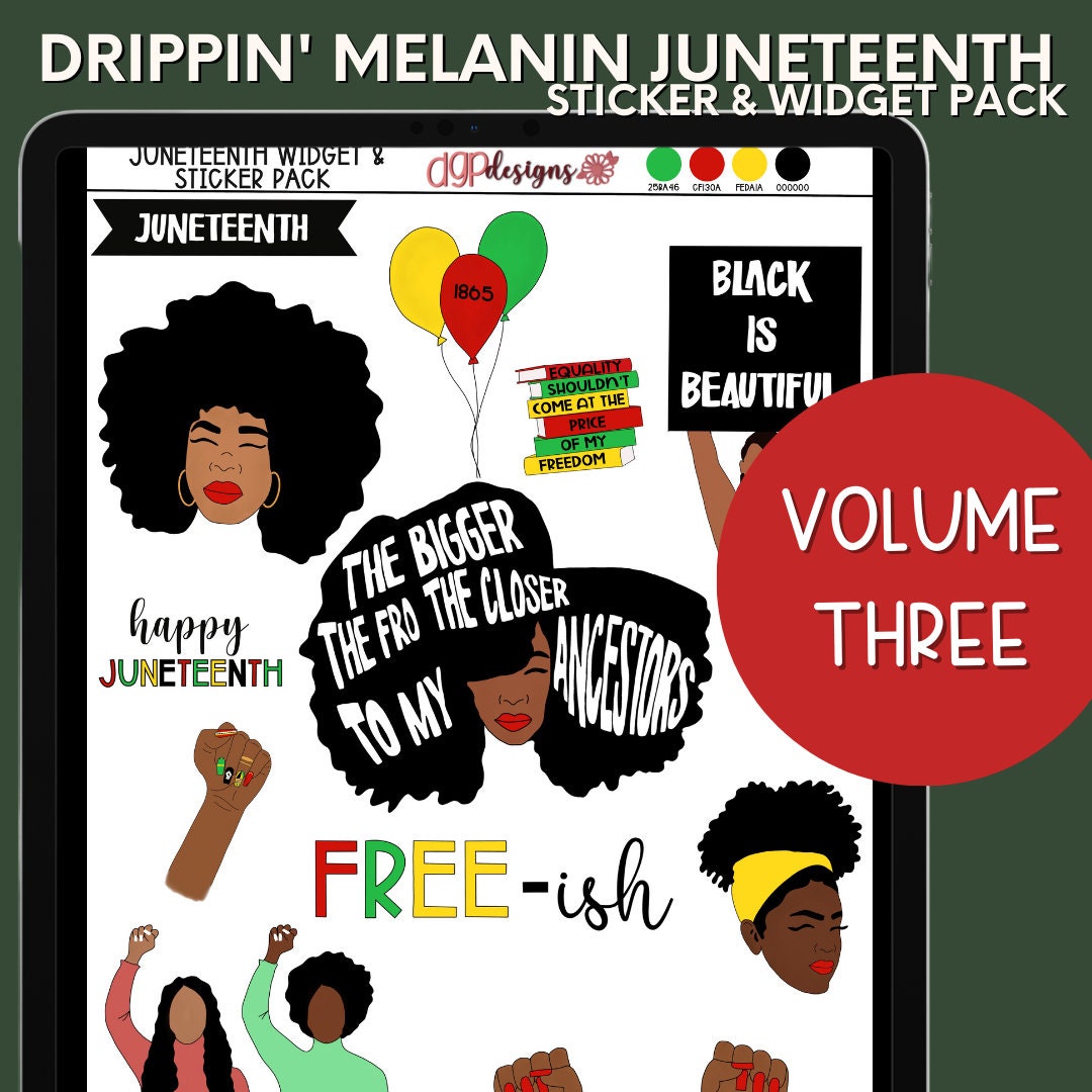 Juneteenth Digital Stickers, Black Girl Digital Stickers, Stickers for ...