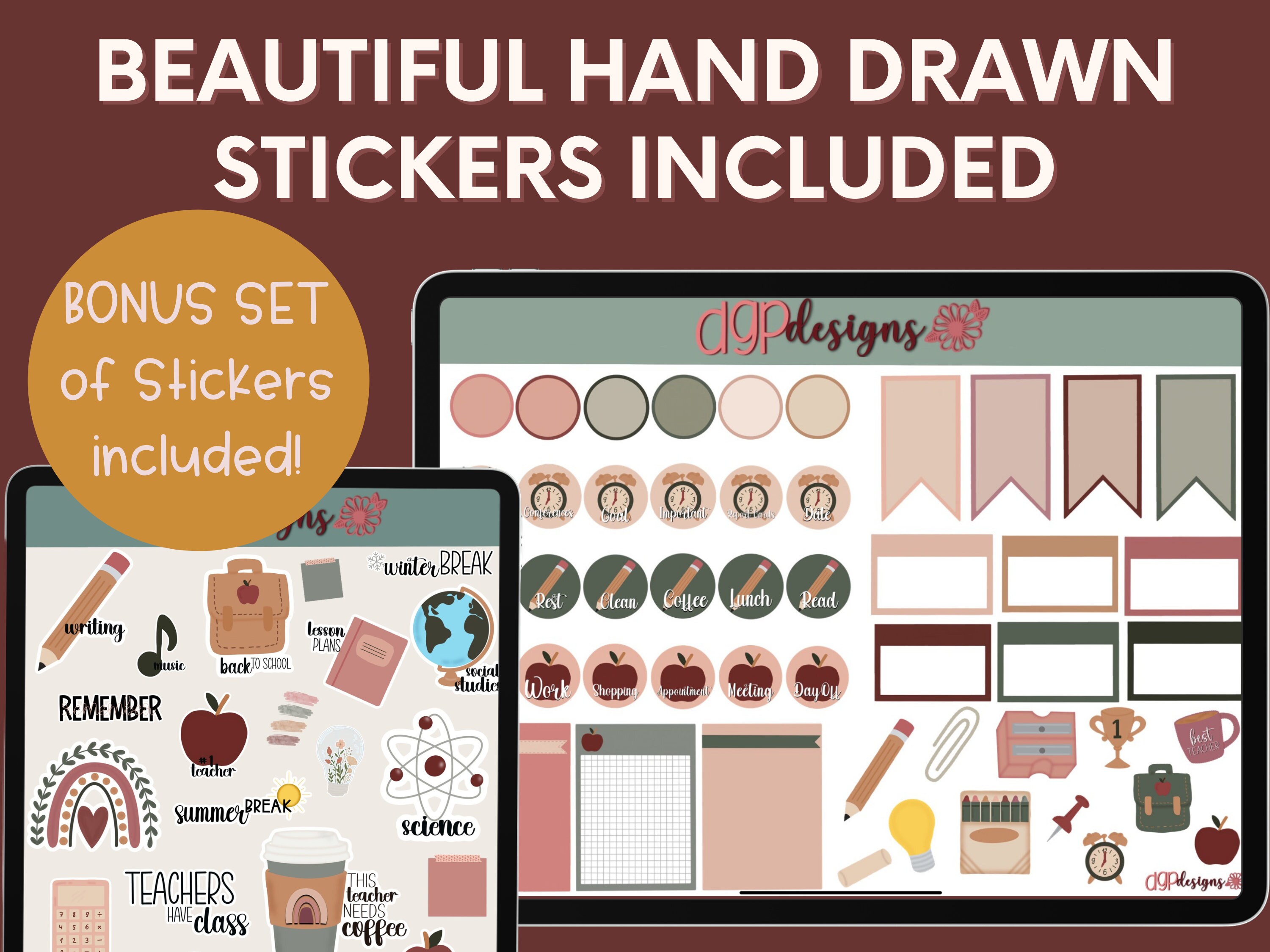 Digital Teacher Planner Undated Teacher Planner Lesson - Etsy