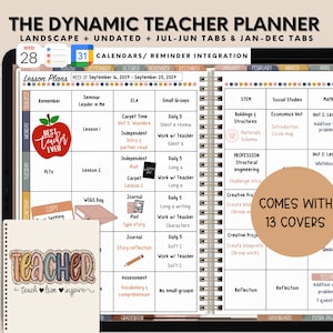 Digital Teacher Planner, Undated Teacher Planner, Digital Planner, 2024 ...