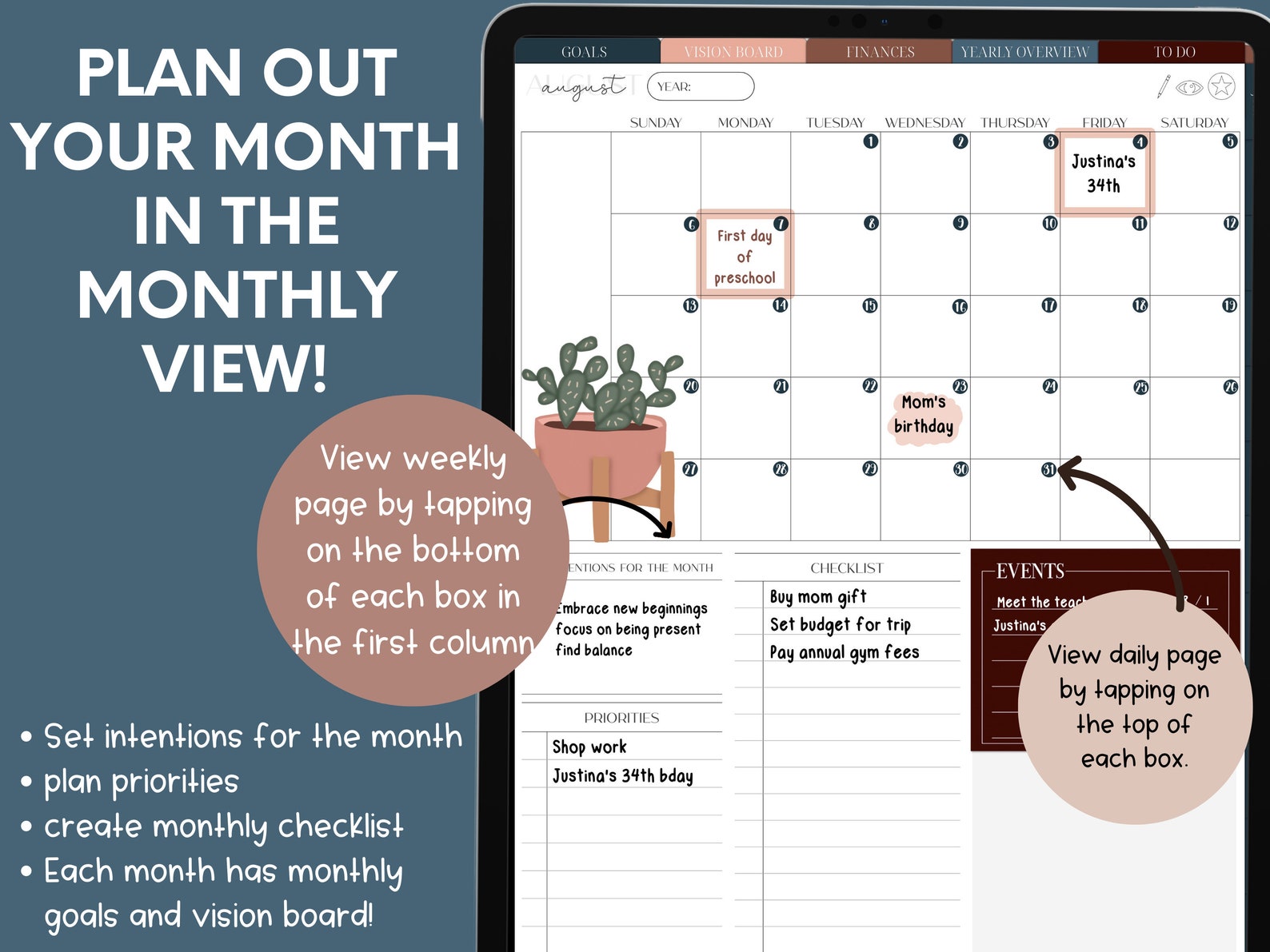 2024-2025 UNDATED Black Girl Digital Planner, Afro Midyear Digital ...