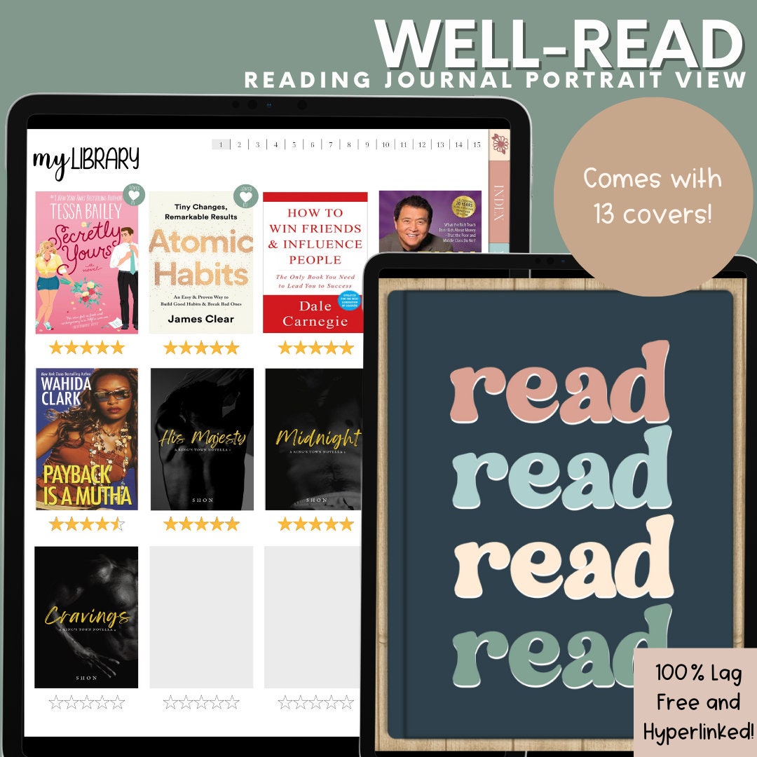 Reading Journal, Digital Reading Journal, Book Journal, Reading Planner ...