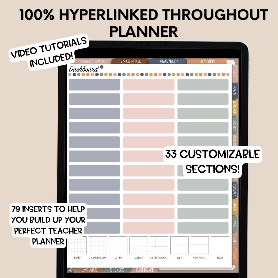 Teacher Planner, Undated Digital Teacher Planner, Digital Planner, 2025 ...