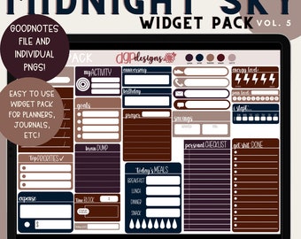 Planner Widgets, Basic Theme Stickers, Modern Digital Widget Stickers ...