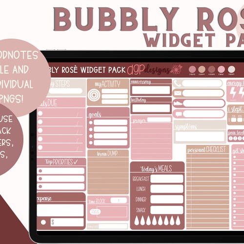 Planner Widgets Basic Theme Stickers Modern Digital Widget - Etsy