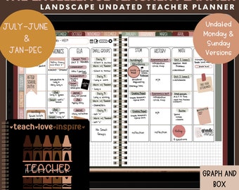Digital Teacher Planner, Undated Teacher Planner, Digital Planner, 2024 ...