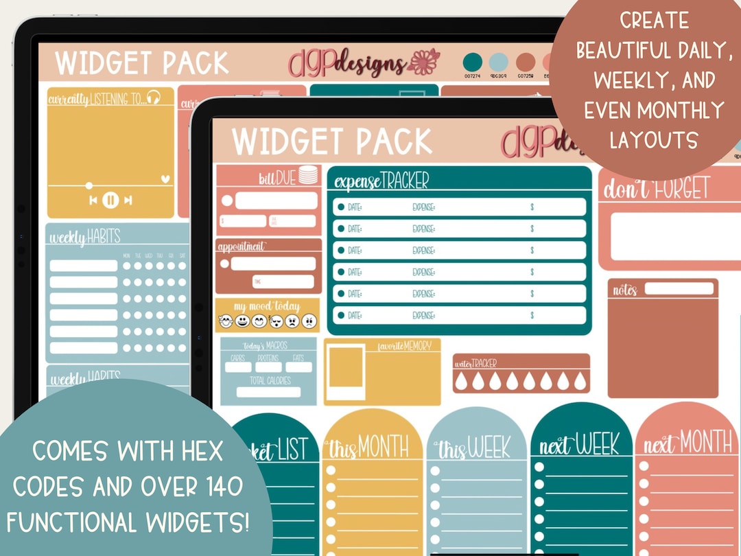 Planner Widgets, Basic Theme Stickers, Modern Digital Widget Stickers ...