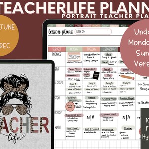 Digital Teacher Planner Undated Teacher Planner Lesson - Etsy