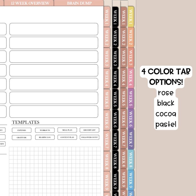 12 Week Year Digital Planner, Goal Tracker, 84 Day Goal Tracking, SMART ...