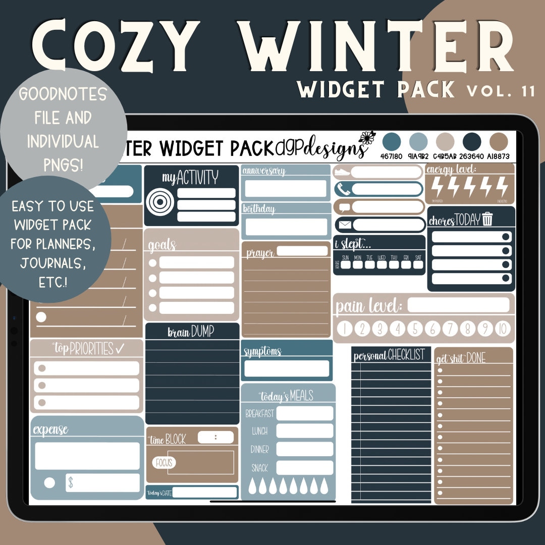 Planner Widgets, Basic Theme Stickers, Modern Digital Widget Stickers ...
