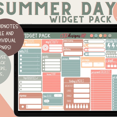 Planner Widgets Basic Theme Stickers Modern Digital Widget - Etsy