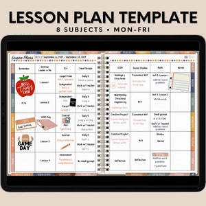 Digital Teacher Planner, Undated Teacher Planner, Digital Planner, 2024 ...