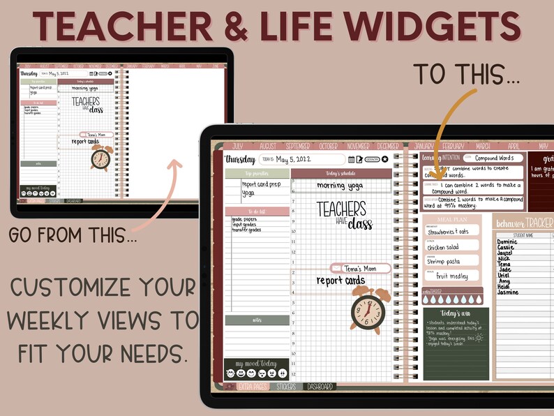 Digital Teacher Planner Undated Teacher Planner Lesson - Etsy