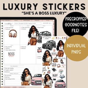 Boss Babe Luxury Digital Stickers, Girl Boss, Boss Girl Stickers ...