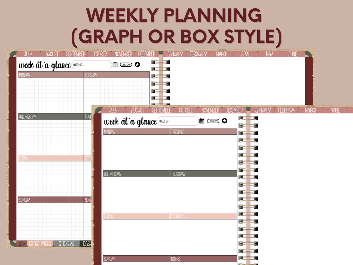 Digital Teacher Planner Undated Teacher Planner Lesson - Etsy