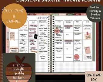 Digital Teacher Planner UNDATED Neutral Stars - Etsy
