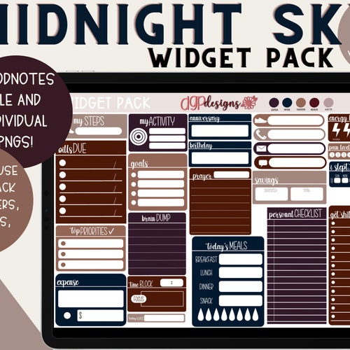 Planner Widgets Basic Theme Stickers Modern Digital Widget - Etsy