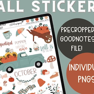 Fall Digital Stickers Fall Planner Stickers Goodnotes - Etsy