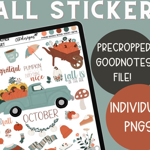 FALL GOODNOTES PLANNER Stickers Digital Planner Stickers - Etsy