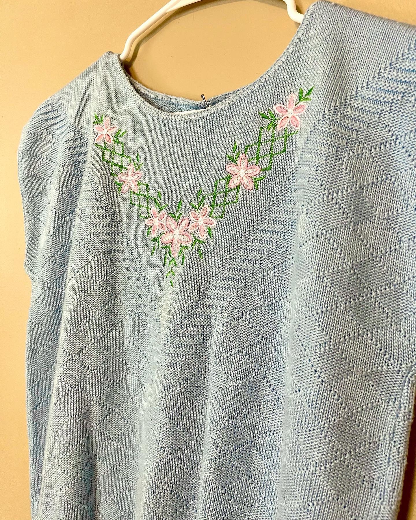 80s Cottagecore Knit Sweatervest - Etsy