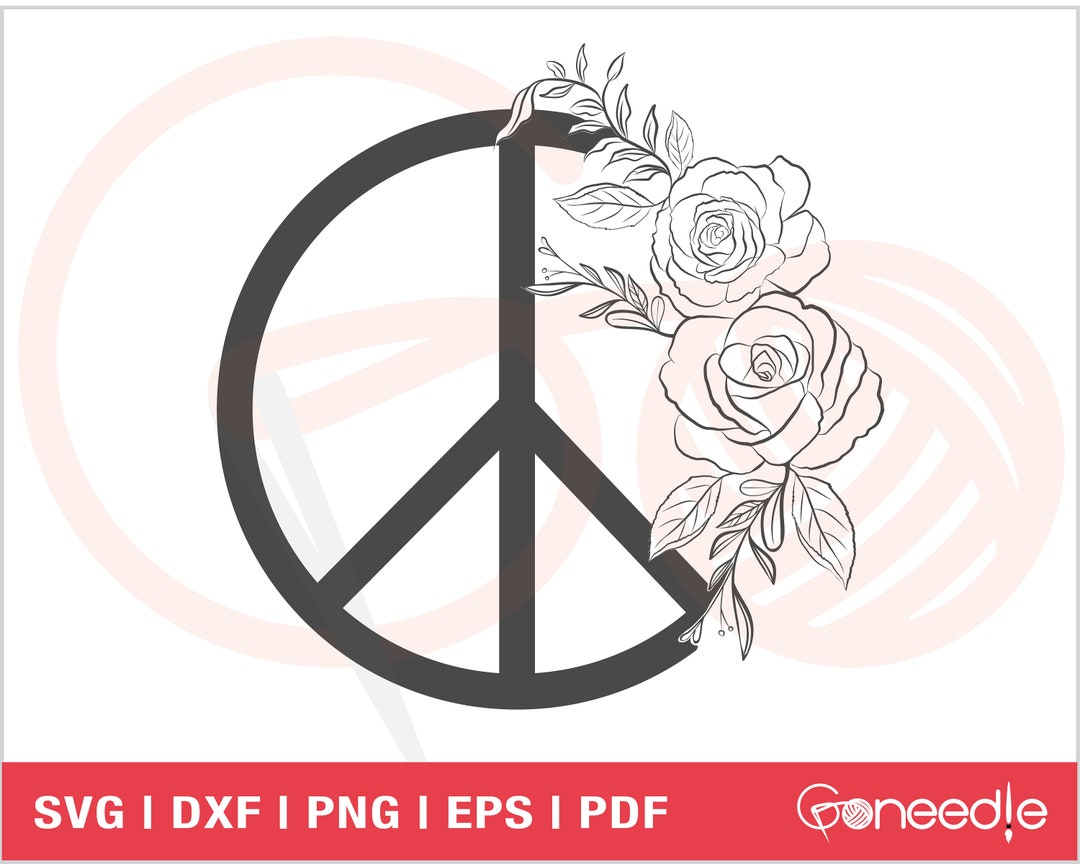 Peace Sign SVG Cut File | Peace Floral Design SVG | Inspirational Peace ...