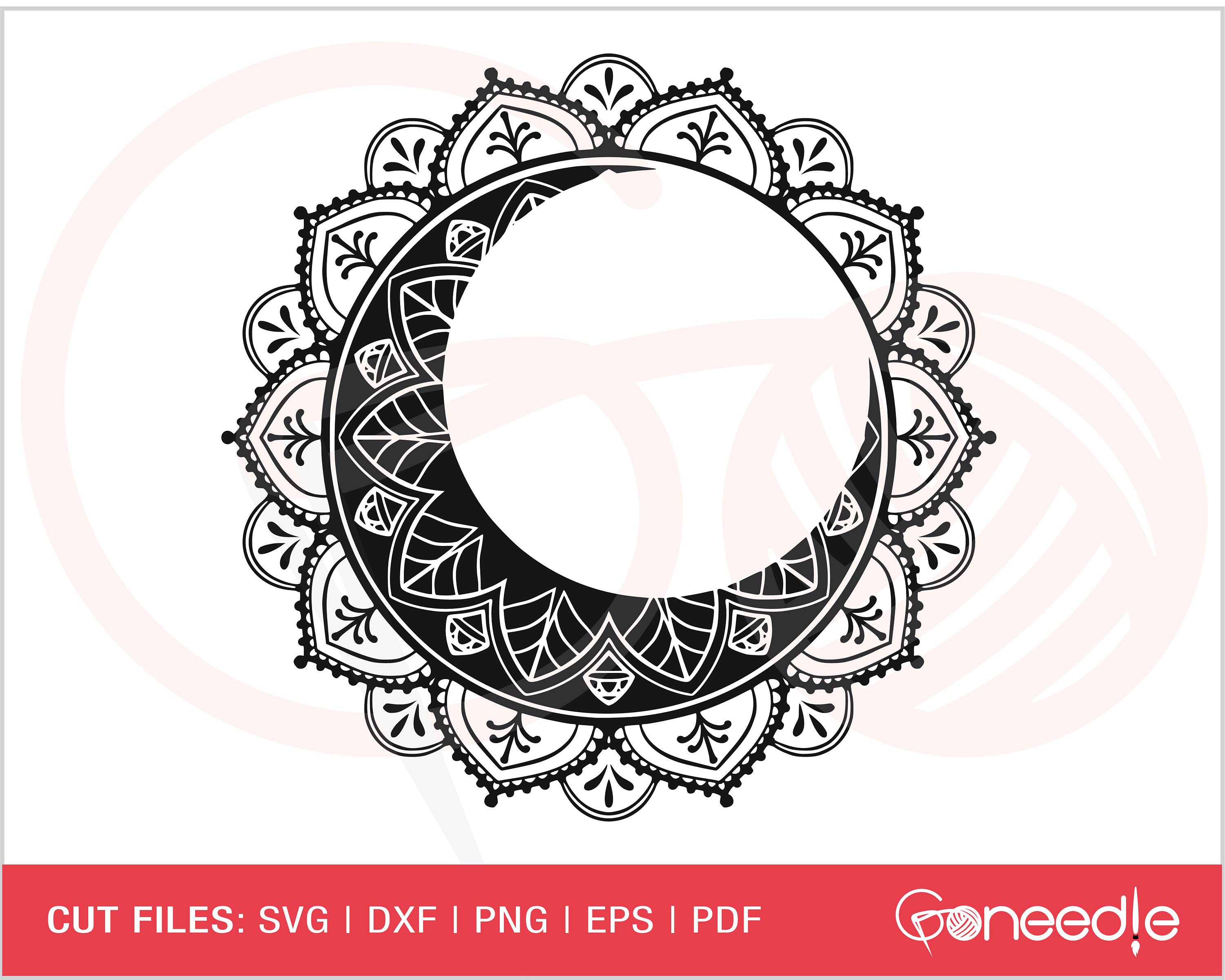Moon Mandala SVG, Flower Mandala SVG, Half Moon Mandala Svg, Dreamy ...
