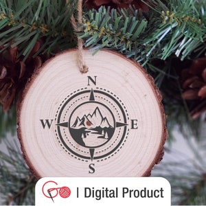 Camper Compass SVG | Mountains and Trees Compass SVG | Nature Landscape ...