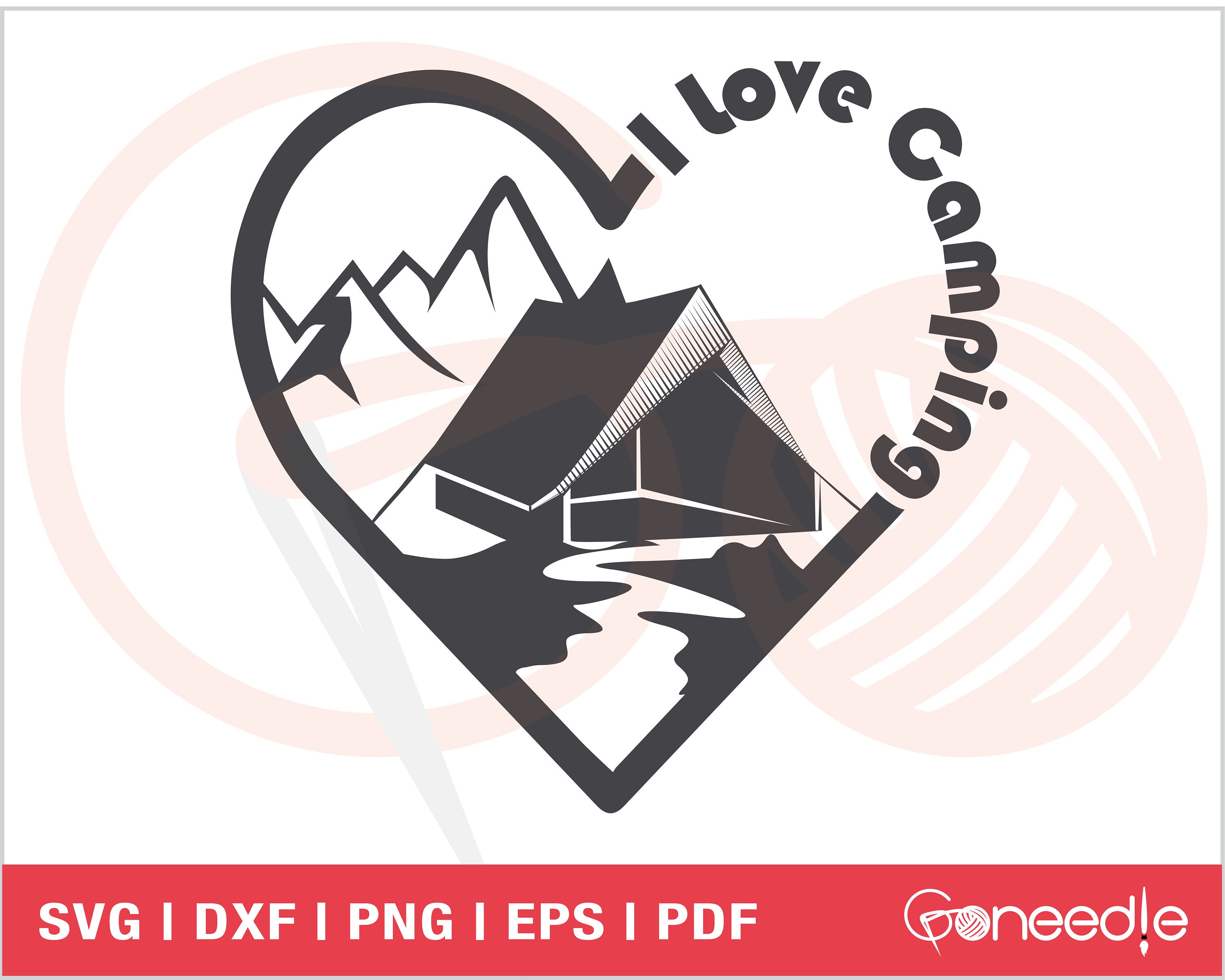 I Love Camping SVG Cut File Camping Design Campsite Flag | Etsy