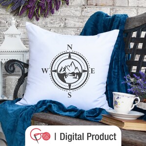 Camper Compass SVG | Mountains and Trees Compass SVG | Nature Landscape ...