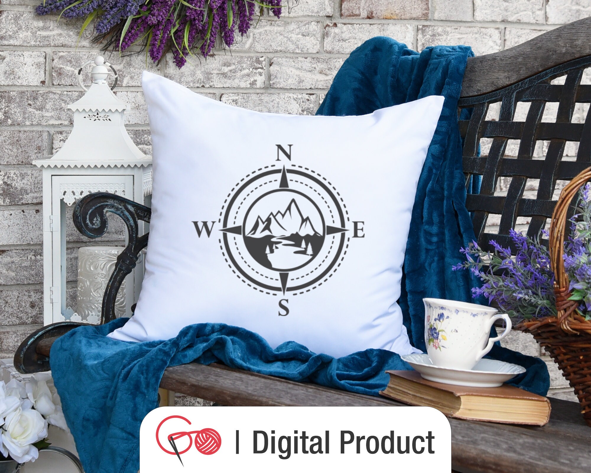 Camper Compass SVG Mountains And Trees Compass SVG Nature | Etsy