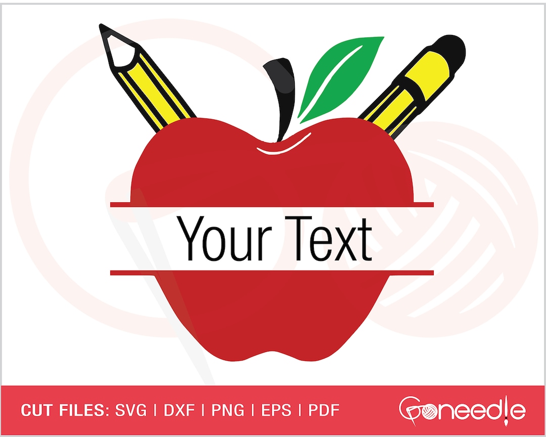 Teacher Monogram SVG, Apple SVG, Apple With Pencil Monogram SVG, Before ...