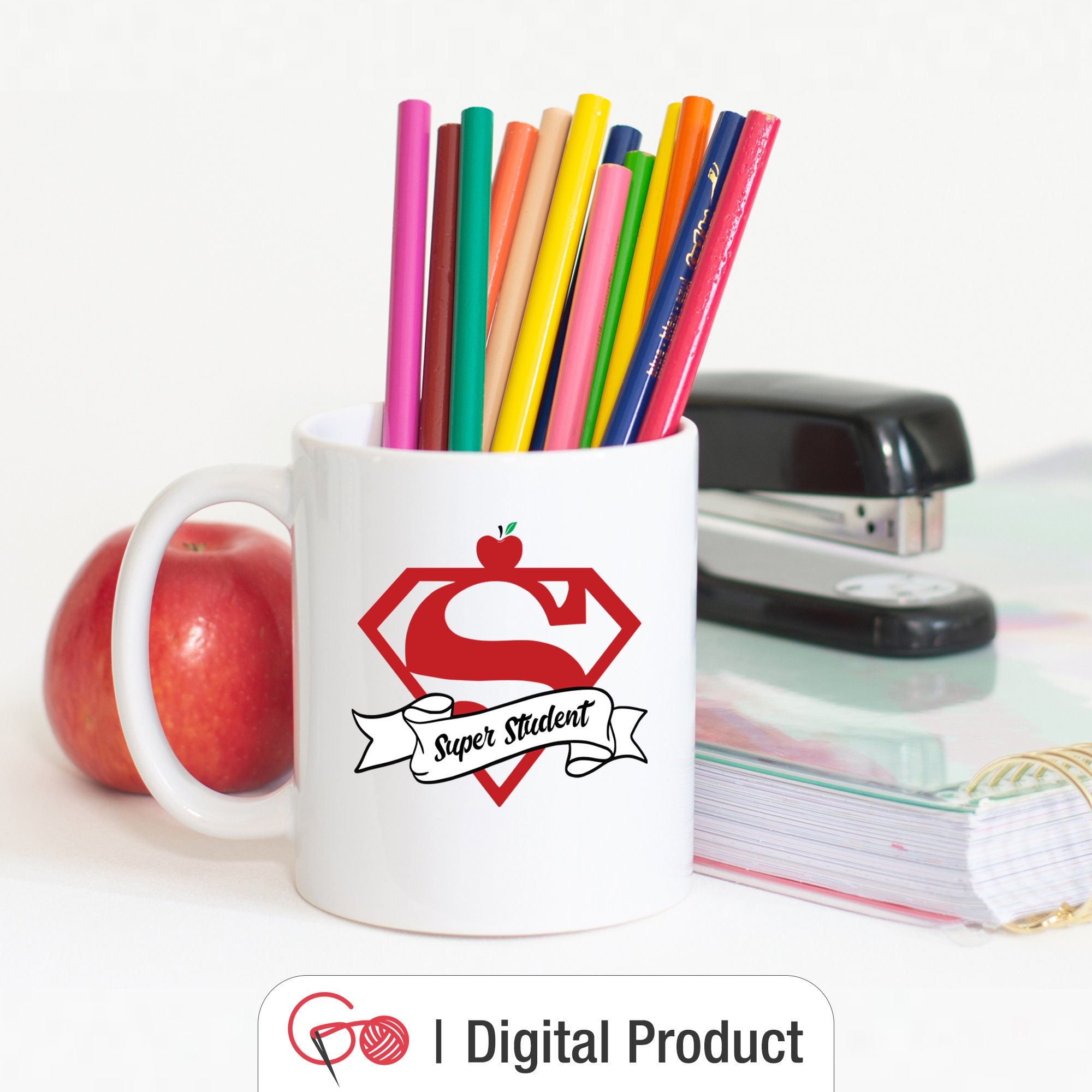Student SVG Cut File Super Student SVG Superhero Apple | Etsy