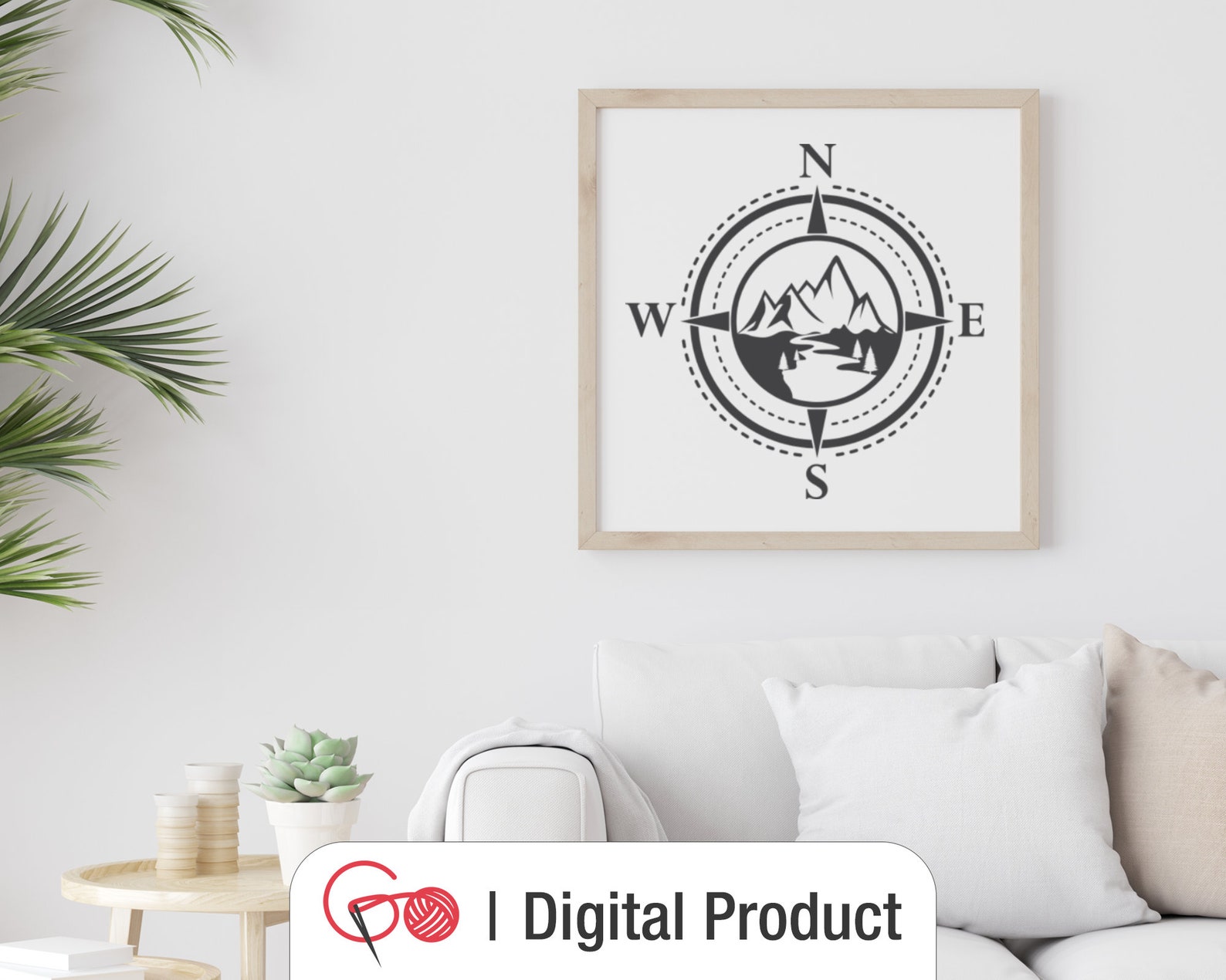 Camper Compass SVG | Mountains and Trees Compass SVG | Nature Landscape ...