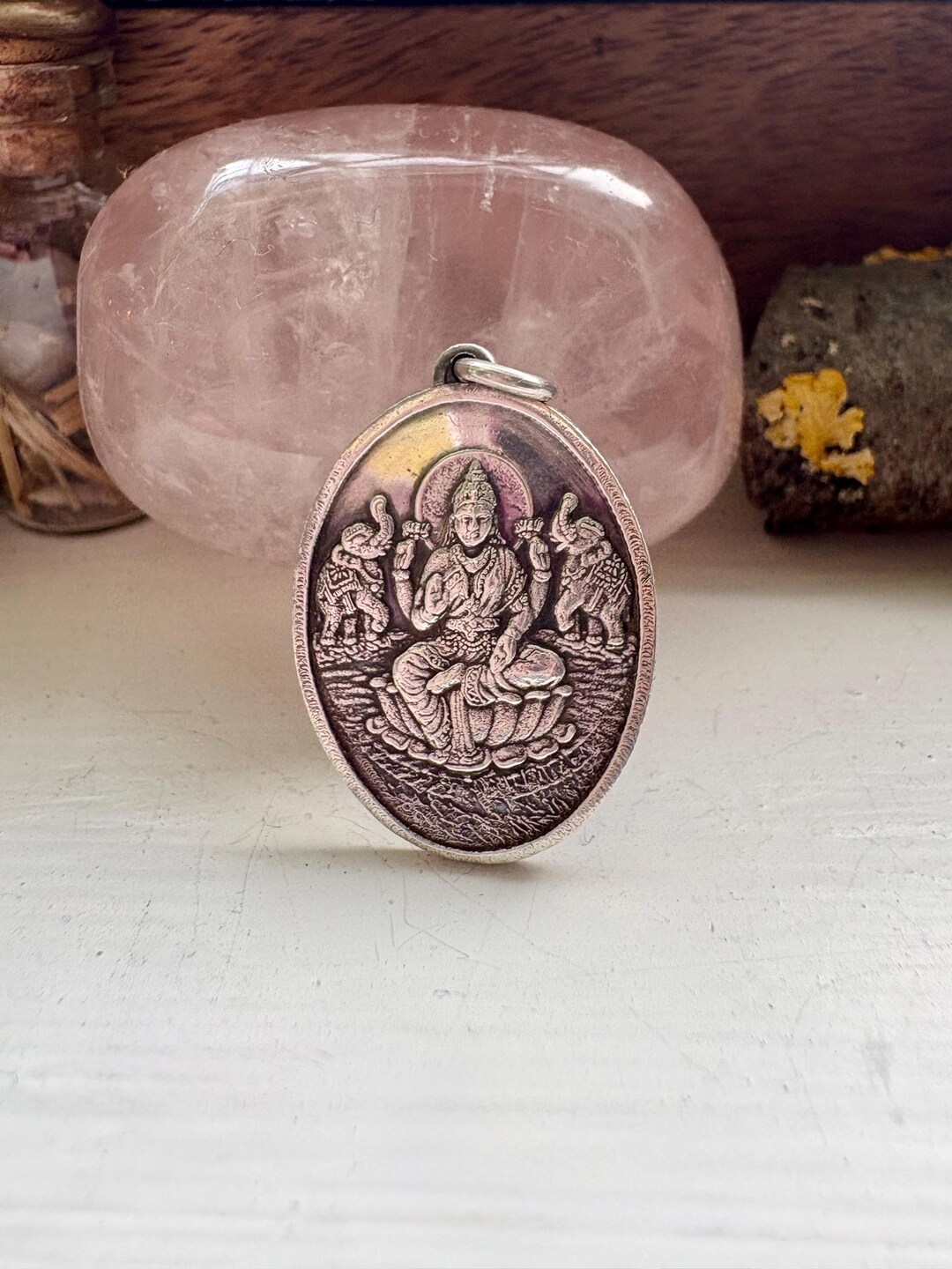 Vintage Beautiful Detailed Lakshmi Pendant. Hindu God Pendant. Silver ...