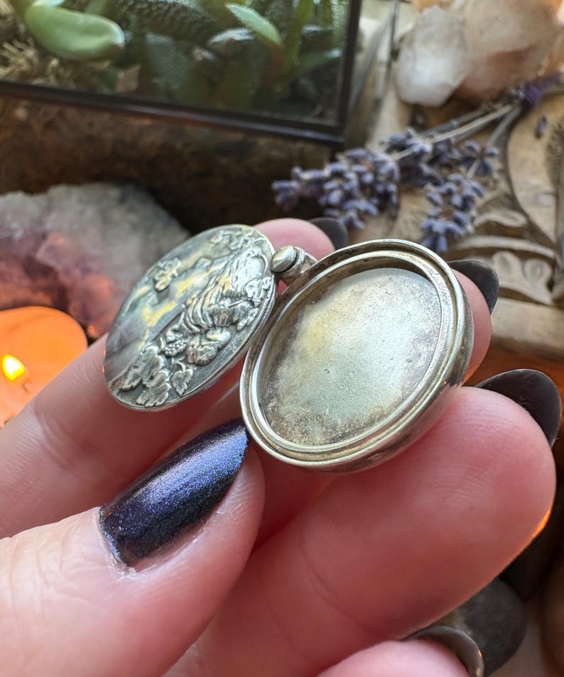Beautiful Antique Sliding Locket. Hrape Vine Goddess Pendant. Antique ...