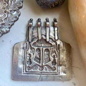Beautiful Large Old Rajasthani Talisman Pendant. Big Rajasthani Silver ...
