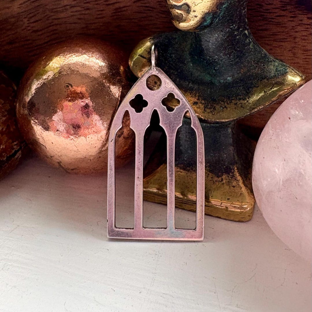 Gloriously Gothic Architecture Pendant. Vintage Sterling Silver ...