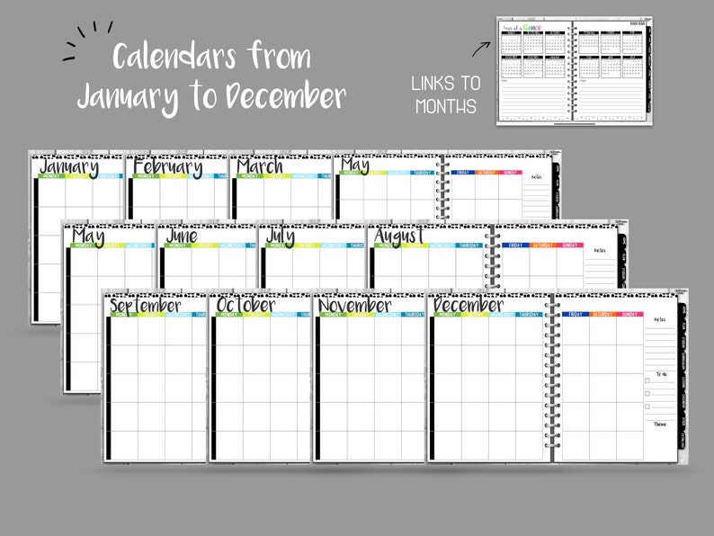 Undated Jan-dec Digital Teacher Planner for Ipad, Goodnotes- Patterned ...