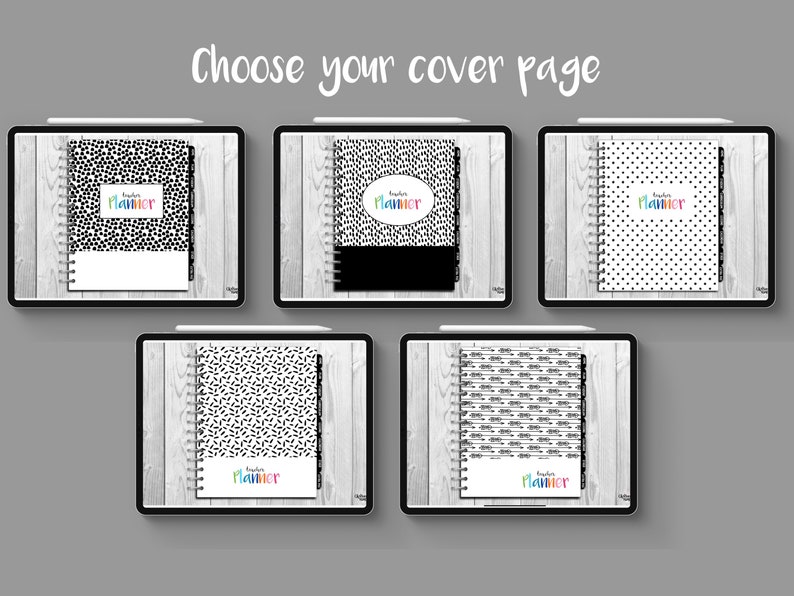 Undated Jan-dec Digital Teacher Planner for Ipad, Goodnotes- Patterned ...