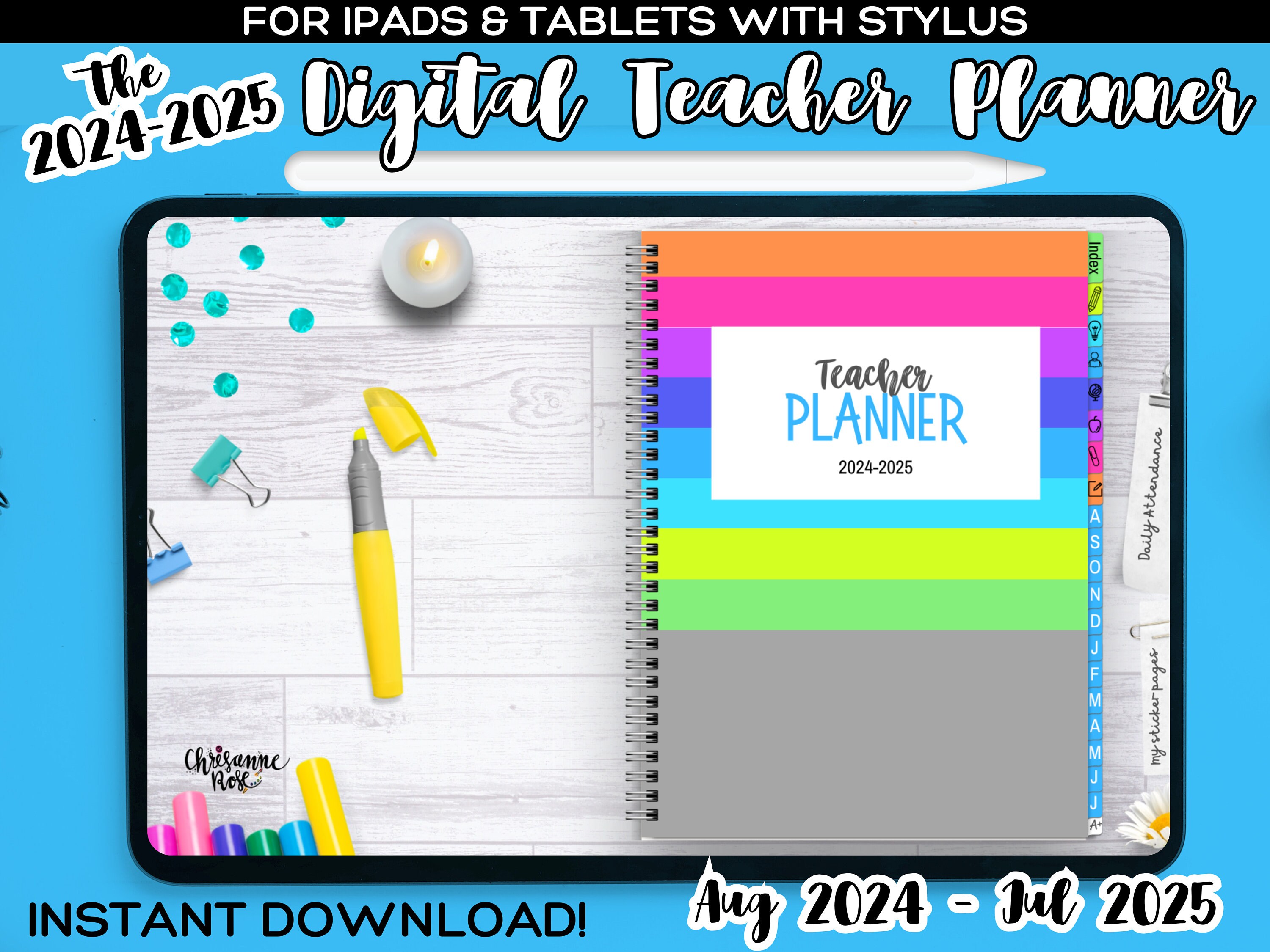 2024-2025 Digital Teacher Planner for Goodnotes, Notability, Xodo ...