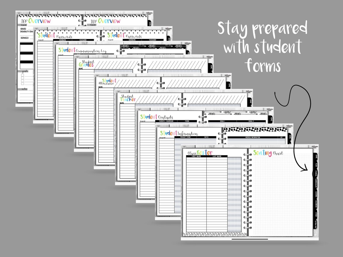 Undated Jan-dec Digital Teacher Planner for Ipad, Goodnotes- Patterned ...
