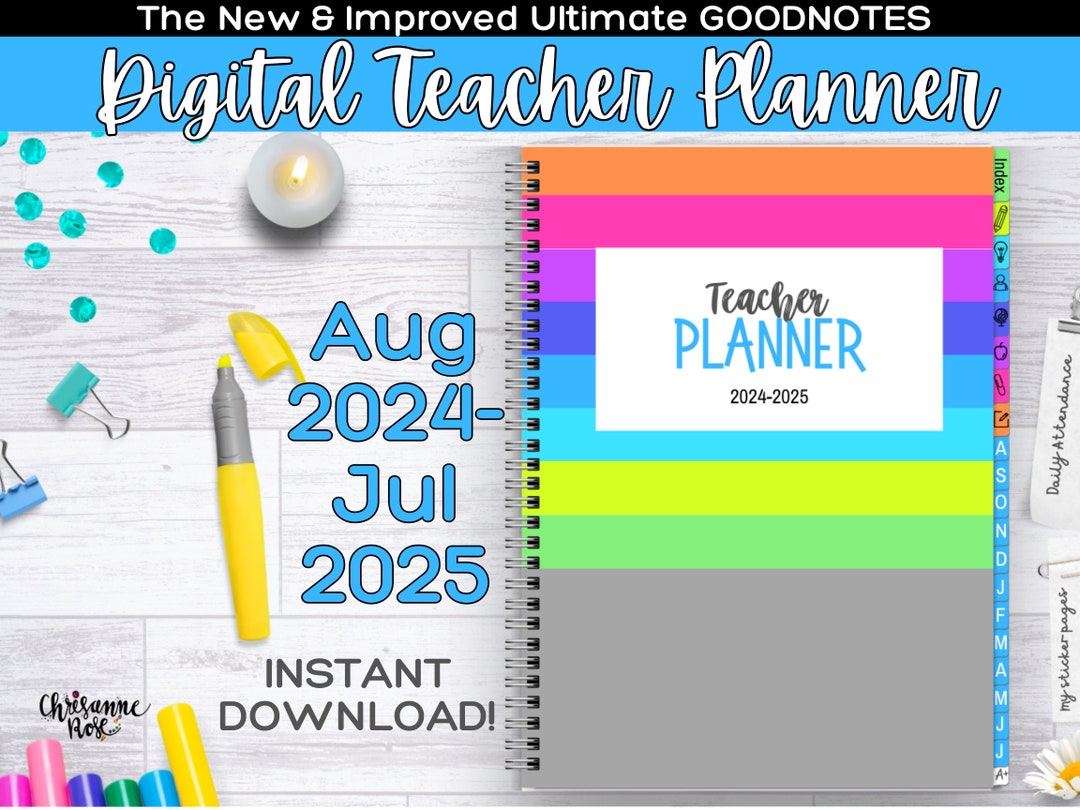 2024-2025 Digital Teacher Planner for Goodnotes, Notability, Xodo ...