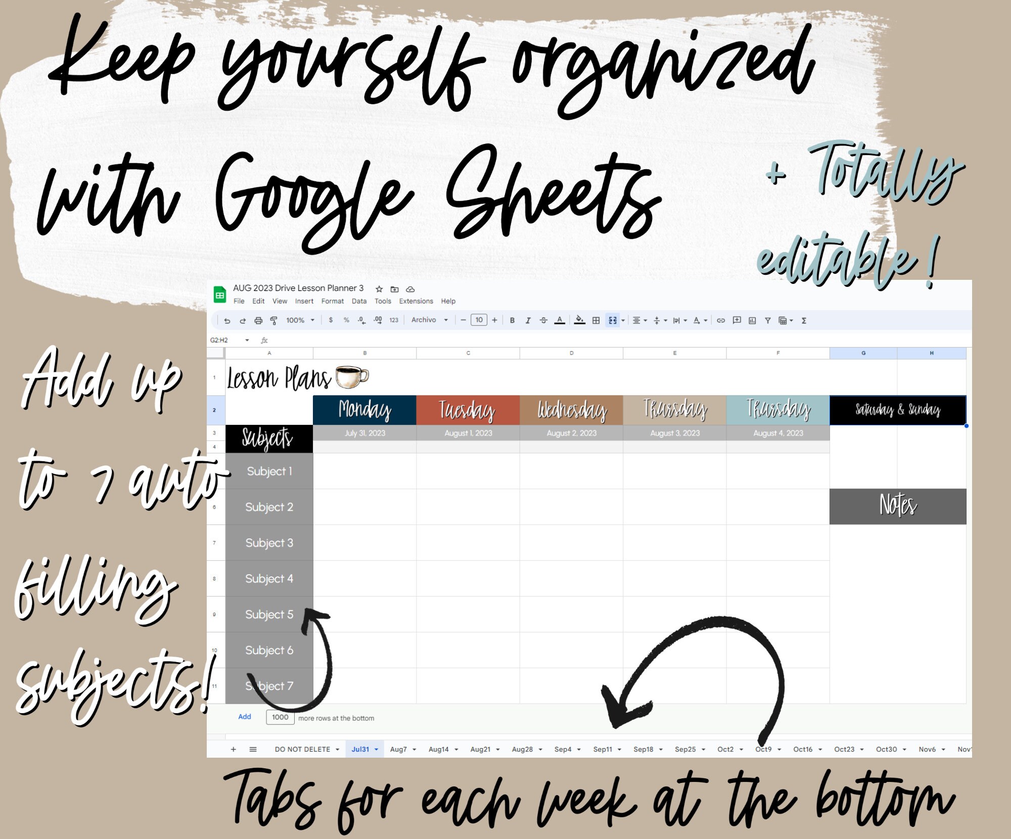 The Ultimate 2024 Google Sheets Lesson Planner & Calendar for Teachers ...
