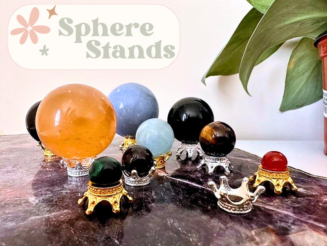 Mini Crown Crystal Sphere Stand, Crystal Holder, Mini Sphere Stand ...