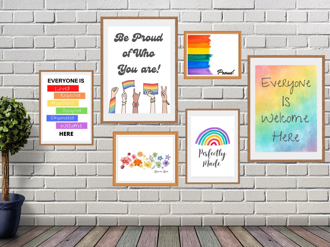 Pride Wall Art | Bundle of 6 Pride Printable’s | LGBTQ Gift | LGBT Wall ...