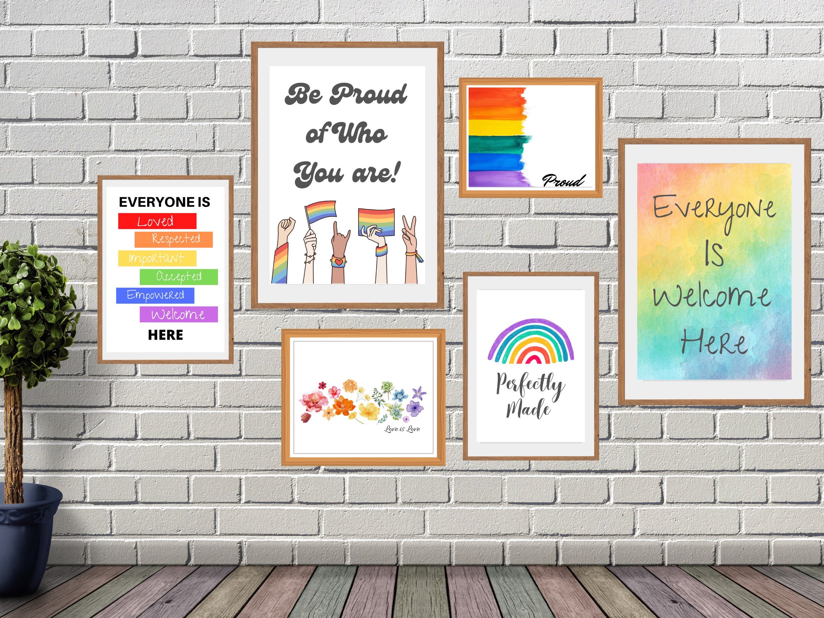 Pride Wall Art Bundle of 6 Pride Printables LGBTQ Gift LGBT Wall Decor ...