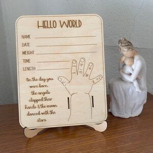 Baby Hospital Bracelet Holder Sign, Baby Announcement Plaque, Baby ...